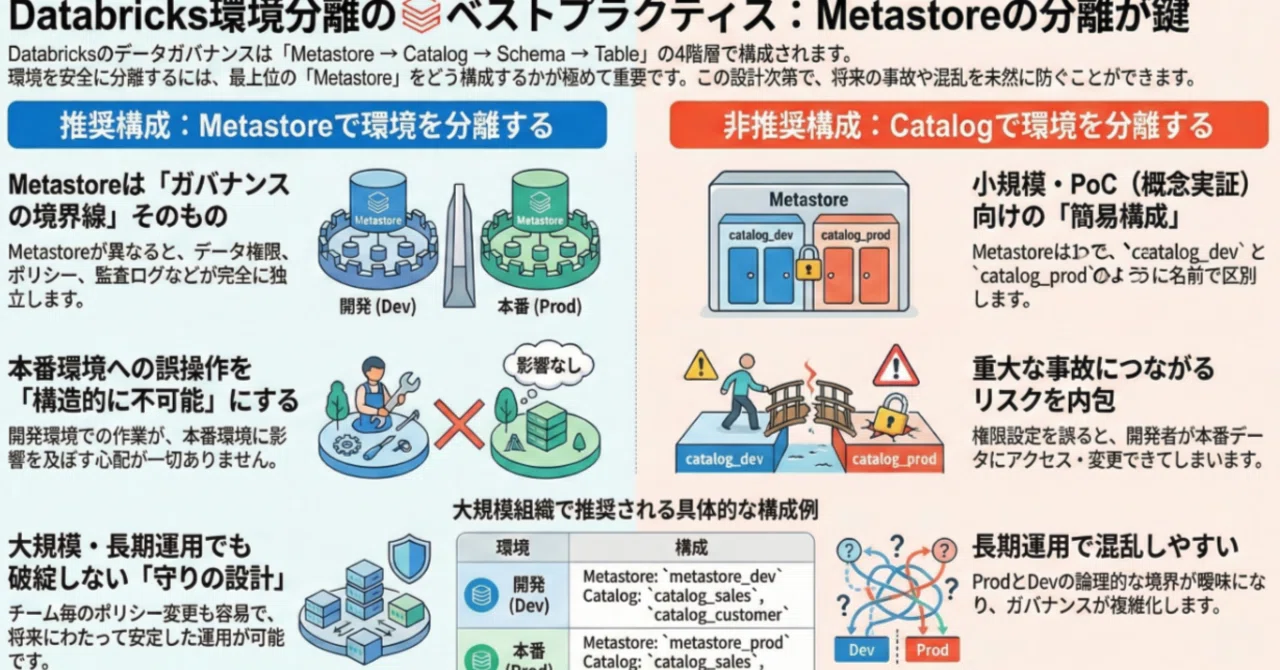 Azure × Databricks Workspace設計（Dev/Prod）と企業内構成 カタログ分離とメタストア構成｜Mellow Launch