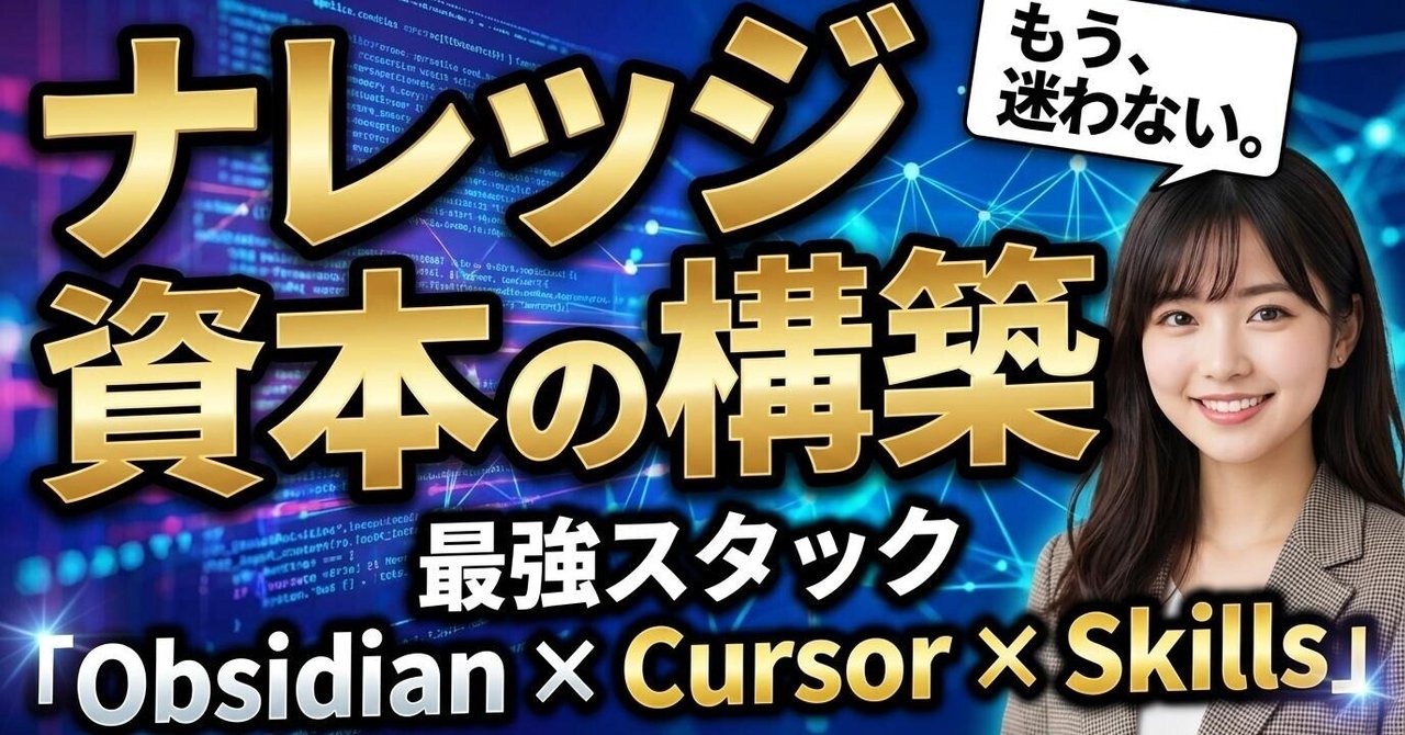 Fujinが今検証している最強スタック「Obsidian × Cursor × Skills」｜Fujin