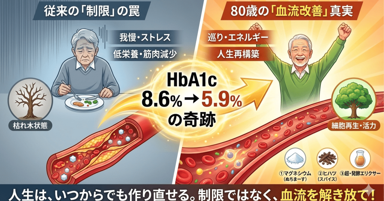 第2回：糖尿病改善の真実：ヘモグロビンA1cを下げるのは「制限」ではなく「血流」だった｜スーパーじいじ