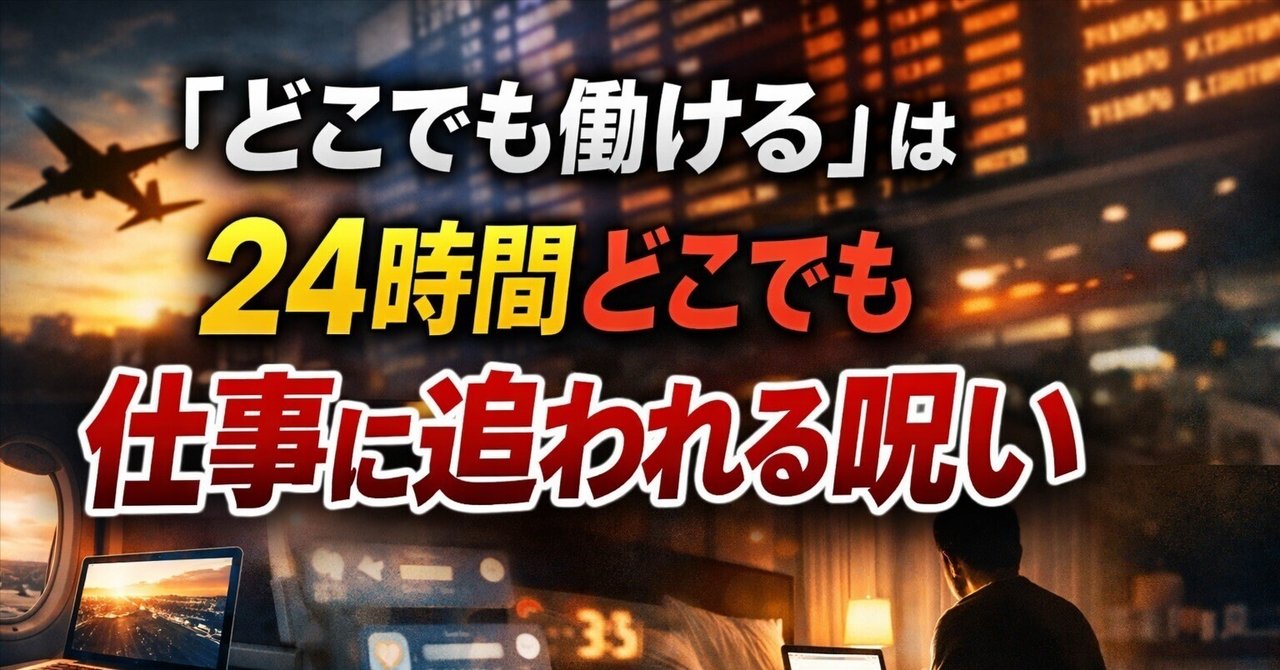 「どこでも働ける」は、24時間どこでも仕事に追われる呪い｜Hiro hanayama｜ノマド×ニュース解説