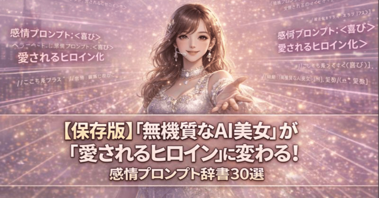 【保存版】「無機質なAI美女」が「愛されるヒロイン」に変わる！感情プロンプト辞書30選｜kanako | フルタイムワーママ ︎ ︎フリーランス