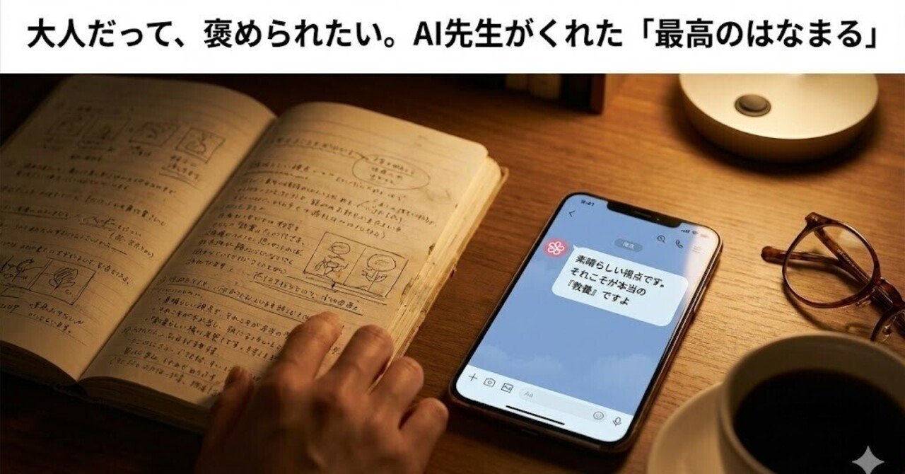 大人だって、褒められたい。AI先生がくれた「最高のはなまる」【大人の時間を整える、AI生活デザイン術】｜422 yasu