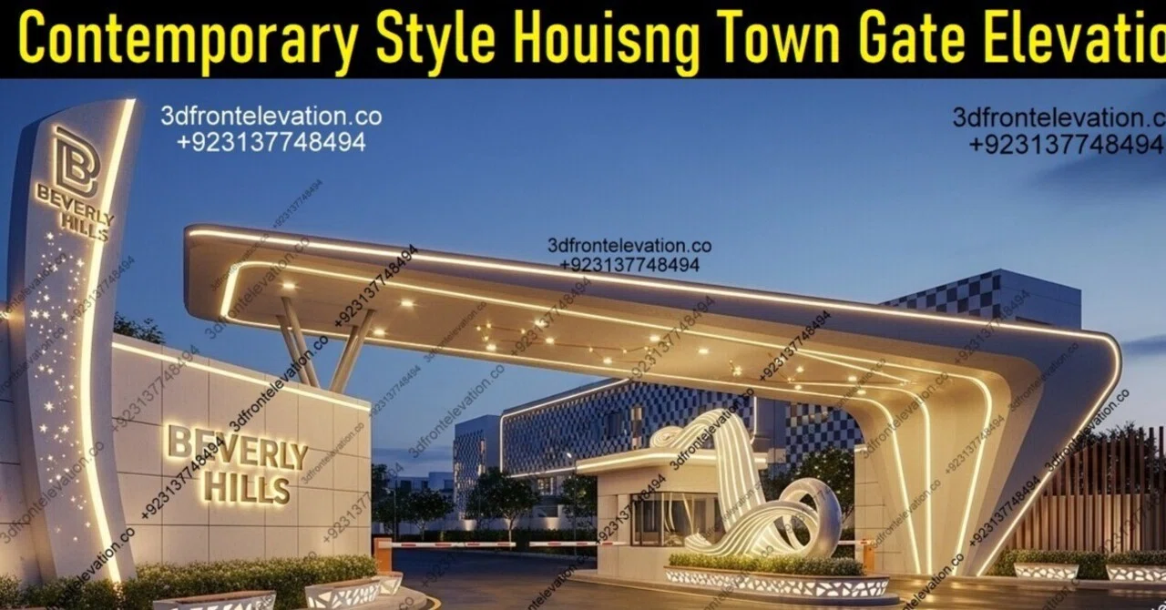 Contemporary Style Housing Town Gate Elevation Classical｜Home Architect ...