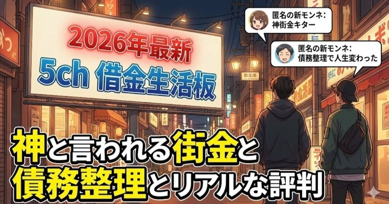 【2026年最新】5ch「借金生活板」で神と言われる街金と債務整理とリアルな評判｜マイセレクト I 審査の甘い消費者金融