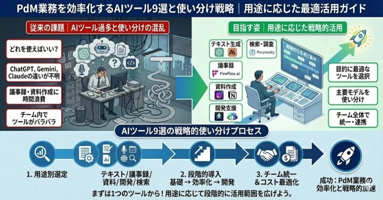 PdM業務を効率化するAIツール9選と使い分け戦略｜nobu_pdm