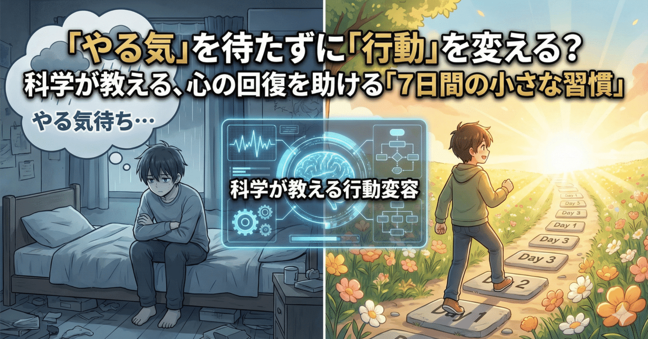 「やる気」を待たずに「行動」を変える？ 科学が教える、心の回復を助ける「7日間の小さな習慣」｜Yuki@DigitalMindMove