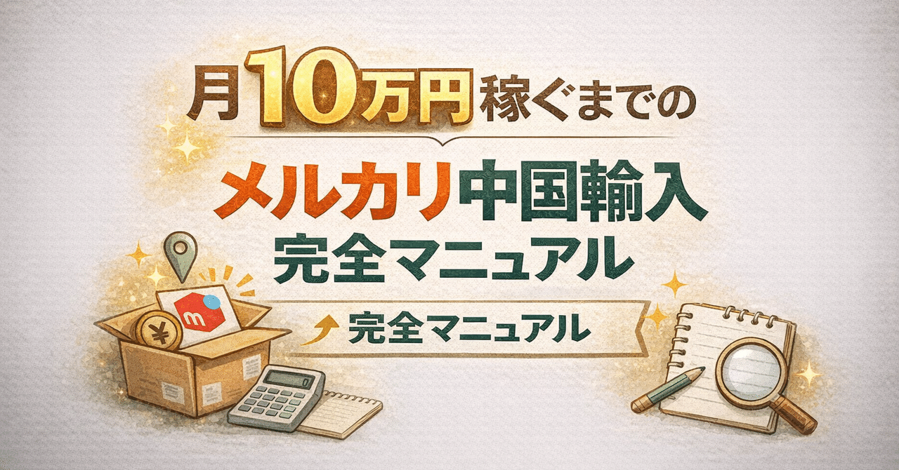 月10万円稼ぐまでのメルカリ中国輸入完全マニュアル （中級者〜上級者向け）｜副業で稼げなかった人の逆転note
