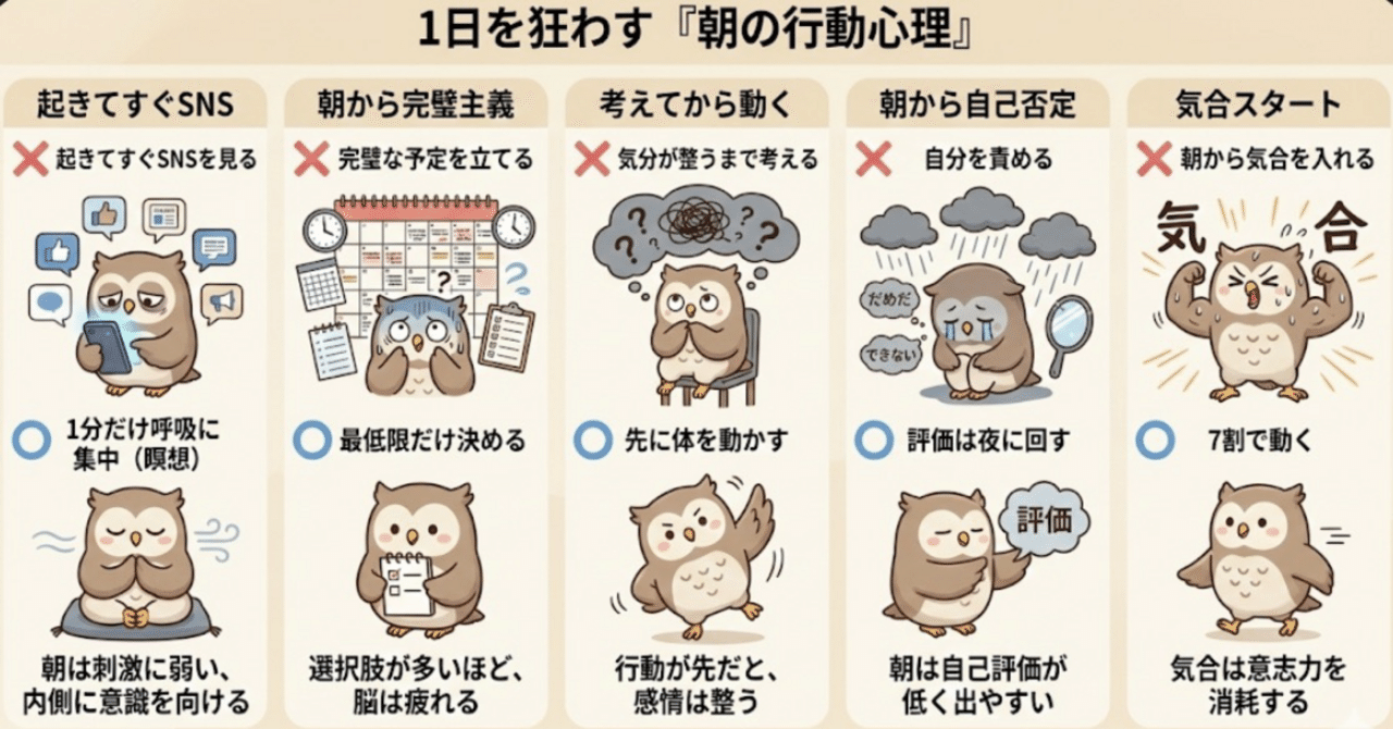 朝のスムーズにする行動心理〜🎵｜hiroshi_wada