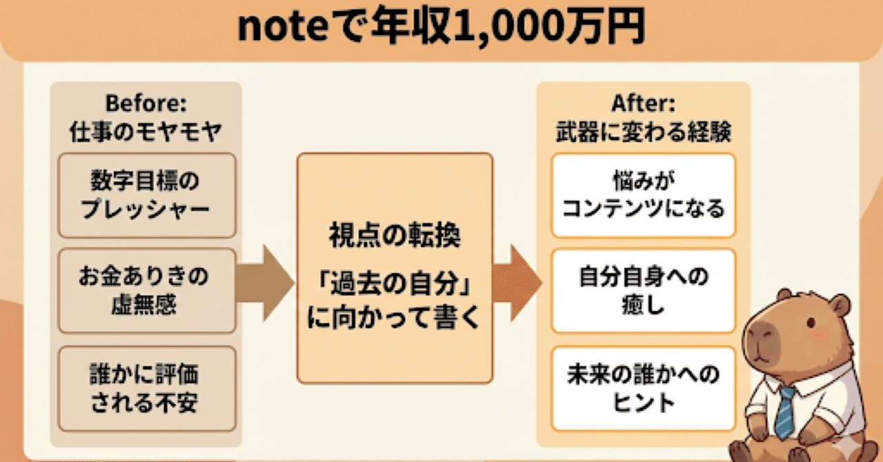 【読書メモ】noteで年収1000万円｜カピバラさんは仕事の悩みを武器にする