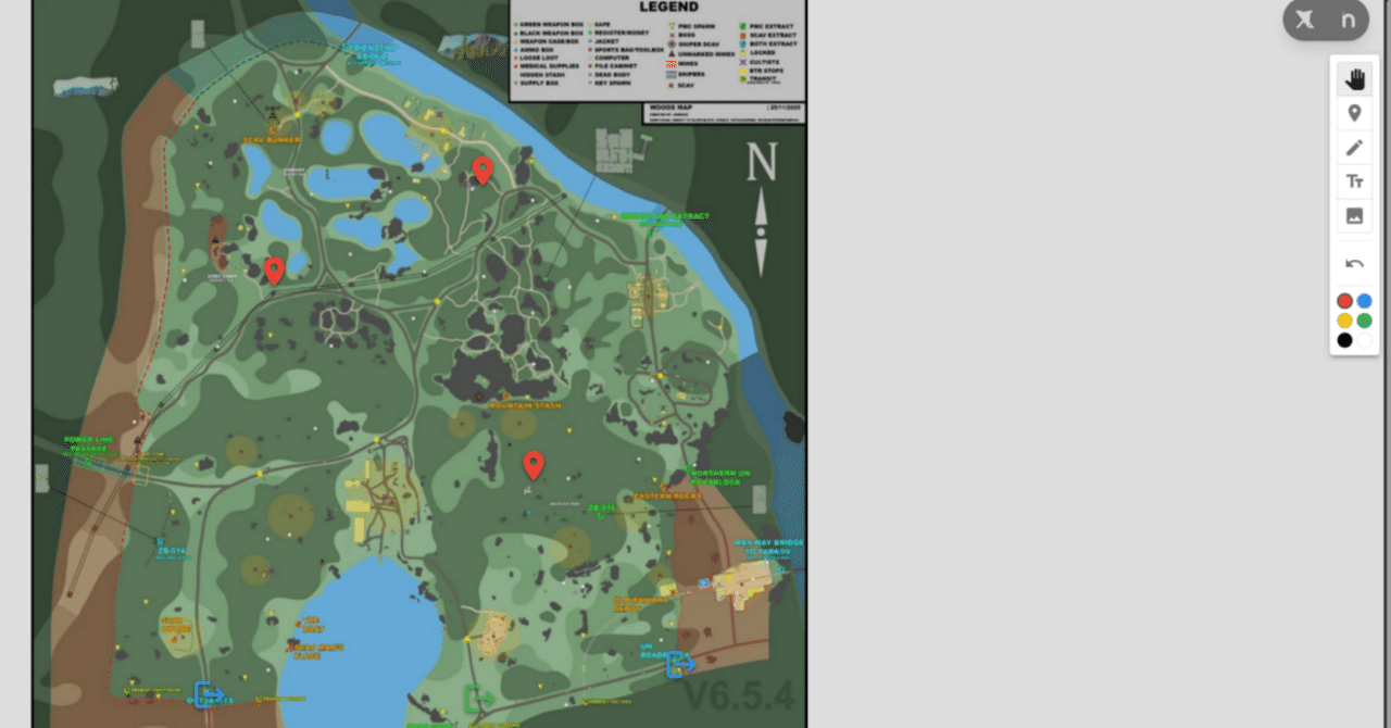 Map Tool for EFT 書き込み・共有ができるインタラクティブマップ 無料公開｜takoyakiii