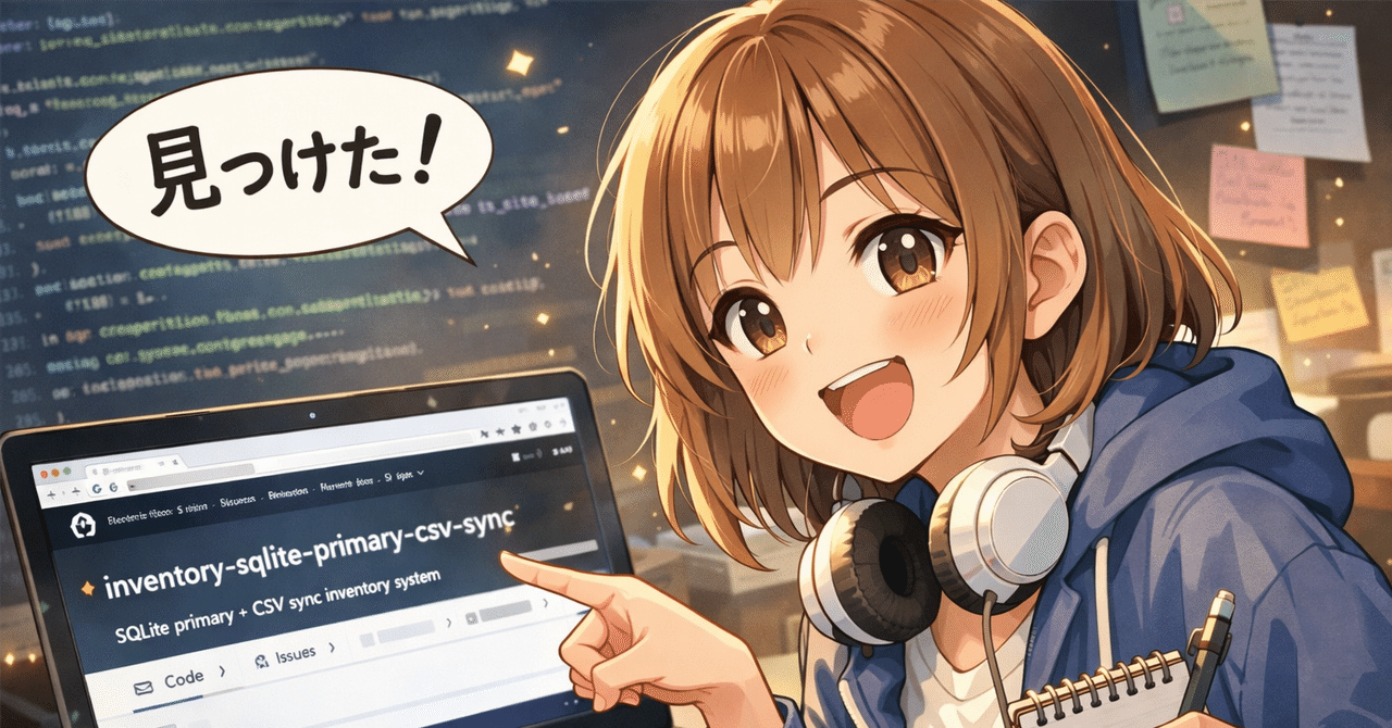 CSV運用で詰み、SQLite Primary に辿り着いた在庫管理システムの話〜 inventory-sqlite-primary-csv ...
