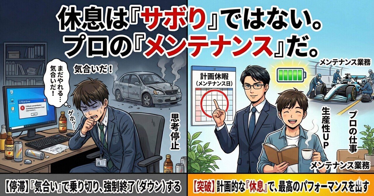 【File.14】休息は「メンテナンス」という業務だ（プロの体調管理）｜信念 司｜地方公務員のサバイバル戦略