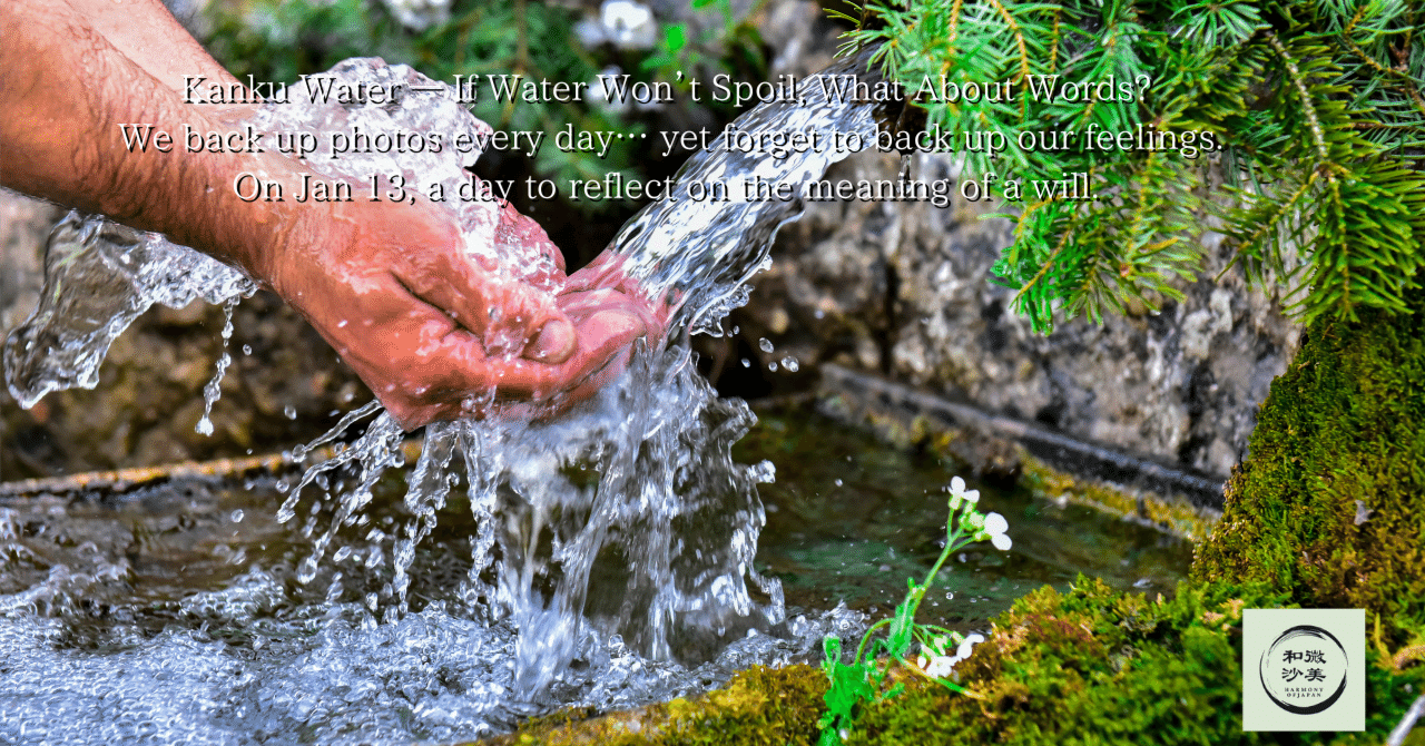 Kanku Water — If Water Won’t Spoil, What About Words?｜和の季節便り｜辻脇崇