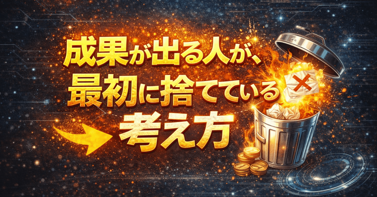 成果が出る人が、最初に捨てている考え方｜現代の稼ぎ方｜人生逆転note