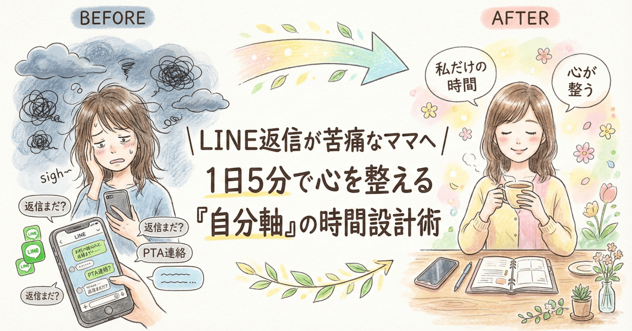 LINE返信が苦痛なママへ｜1日5分で心を整える「自分軸」の時間設計術｜time_design_lab