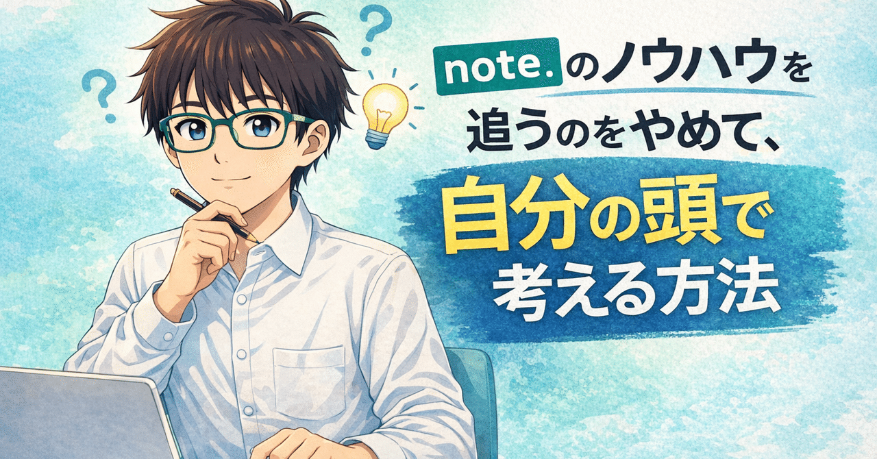 noteのノウハウを追うのをやめて、自分の頭で考える方法｜エイト｜noteを育てる実験記録