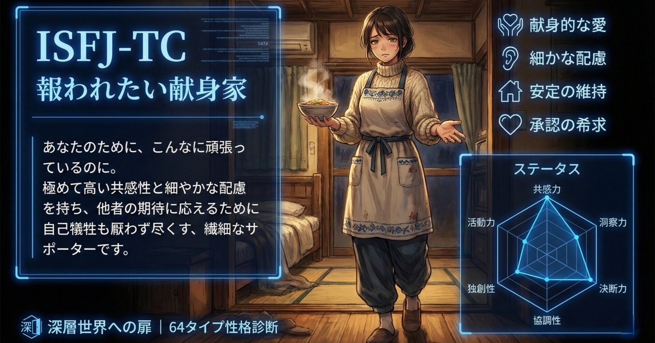 ISFJ-TCと他のタイプの相性を調べてみた｜ちいかワイ 擬態ISFJ 30代 男性