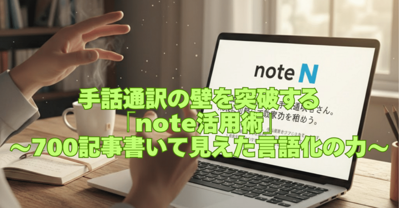 手話通訳の壁を突破する「note活用術」〜700記事書いて見えた言語化の力〜｜あらかわ いおり【手話通訳士】