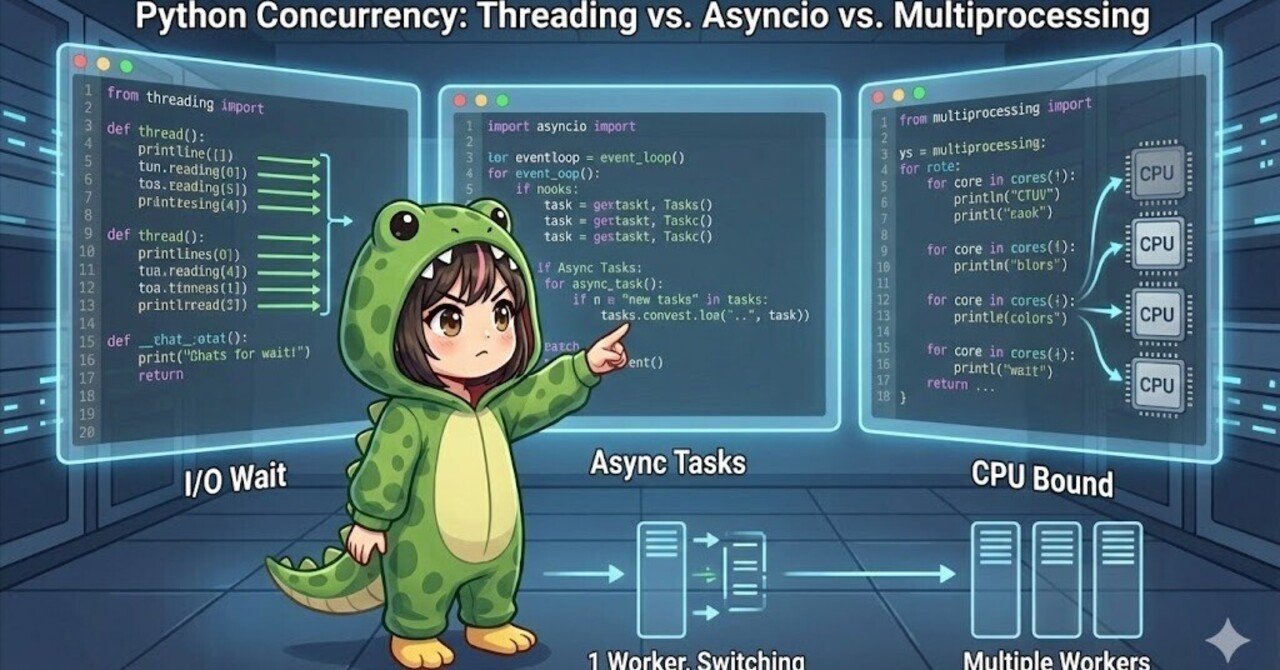 【Python】並行処理の基本：マルチスレッド・マルチプロセス・async/awaitの違いと使い分け｜morinokabu