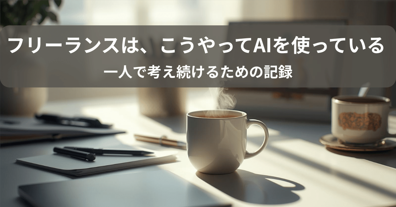 フリーランスは、こうやってAIを使っている 〜一人で考え続けるための記録〜｜Koji Living-lab