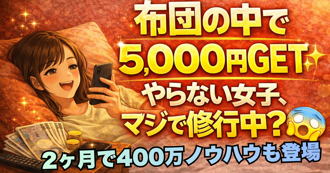 TikTok-Lite【2ヶ月で400万ノウハウも登場】🌙布団の中で5,000円GET やらない女子、マジで修行中？🤣｜さき＠ポイ活AI副業を ...