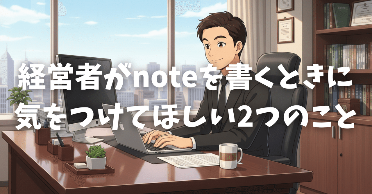 経営者が自分でnoteを書くときに、絶対に気をつけてほしい2つのこと｜note先生 | まさひろ