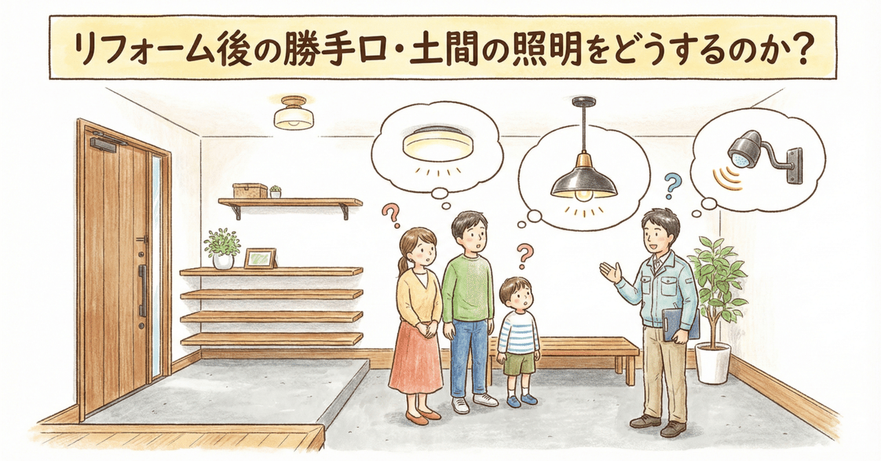 リフォーム後の勝手口・土間の照明をどうするのか？｜東リ屋
