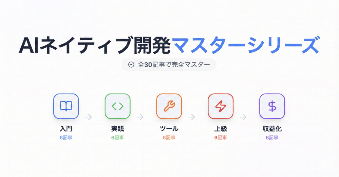 【全30記事】AIネイティブ開発マスターシリーズ、始めます。｜Chisato | AIネイティブ開発×AgriTech