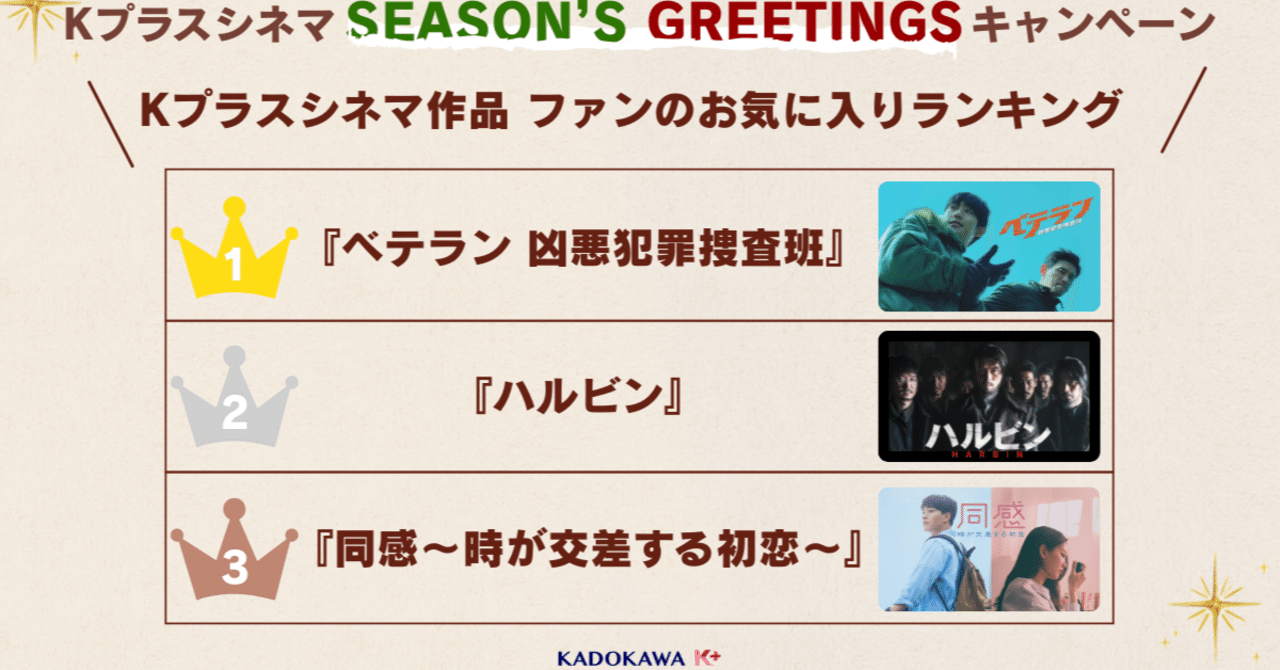 発表!【Kプラスシネマ作品 お気に入りランキング】｜KADOKAWA Kプラス