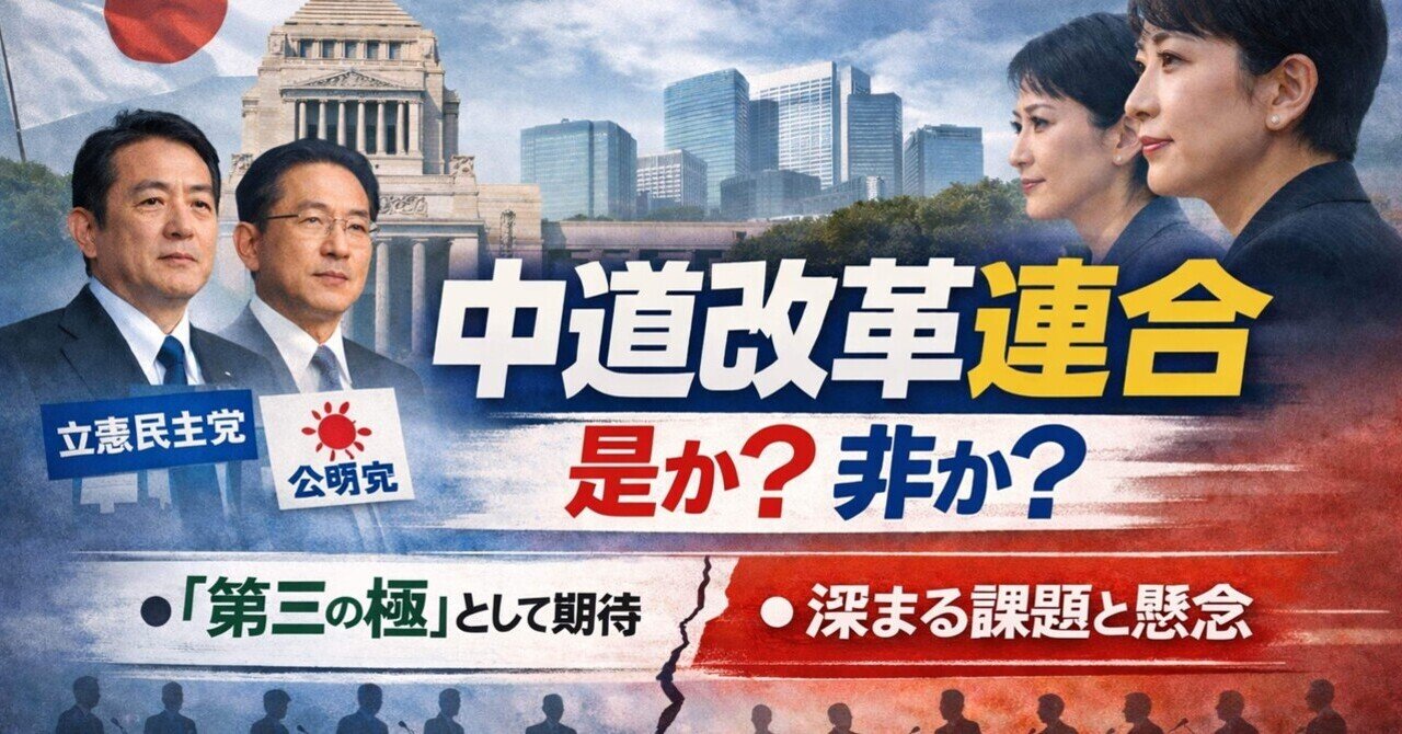 中道改革連合は「希望」か「野合」か？2026年、日本の政治が変わる瞬間。｜エリック