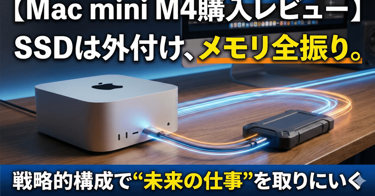 〖Mac mini M4購入レビュー〗SSDは外付け、メモリ全振り。戦略的構成で“未来の仕事”を取りにいく｜爽月（さつき）｜SSK Japan ...