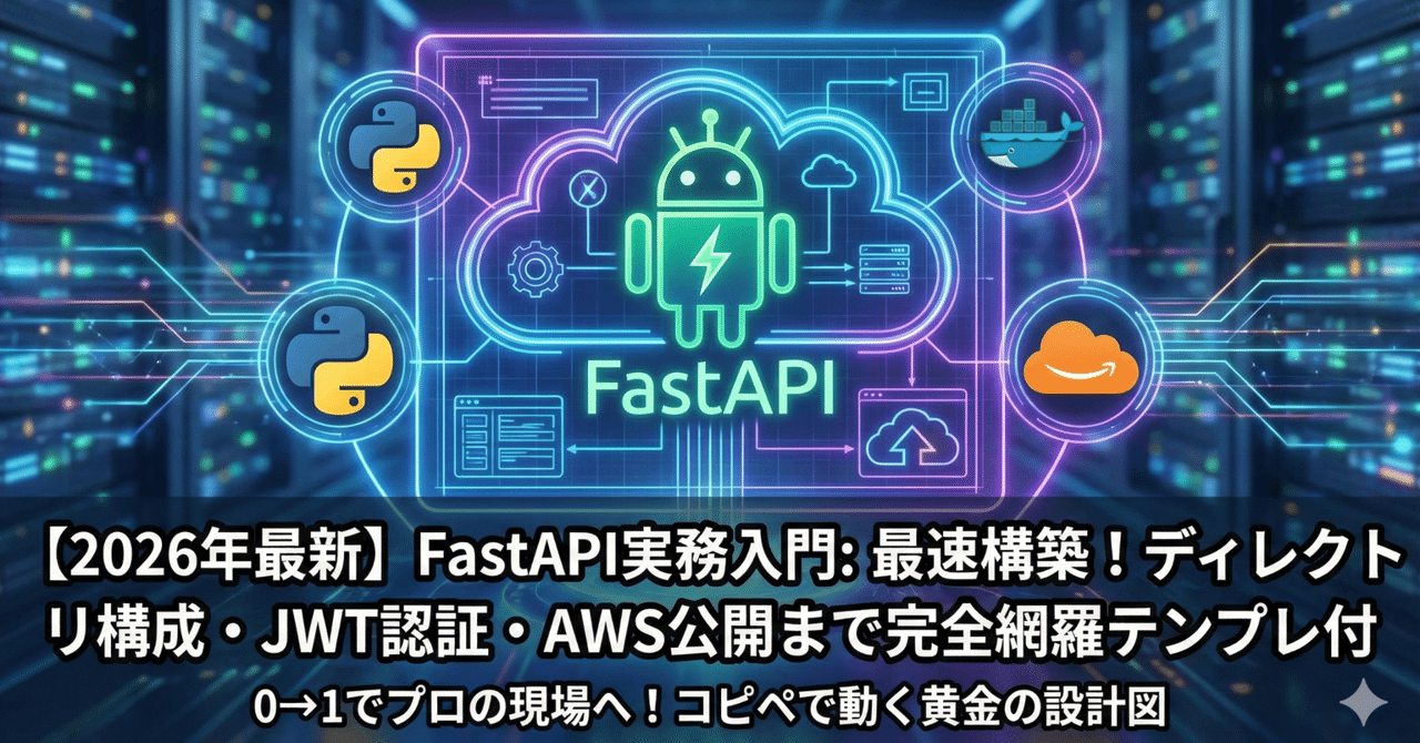 【FastAPI Python 入門】2026年最新の使い方・ディレクトリ構成・JWT認証・AWS公開までを網羅した実務テンプレート｜める @ 技術を書く人