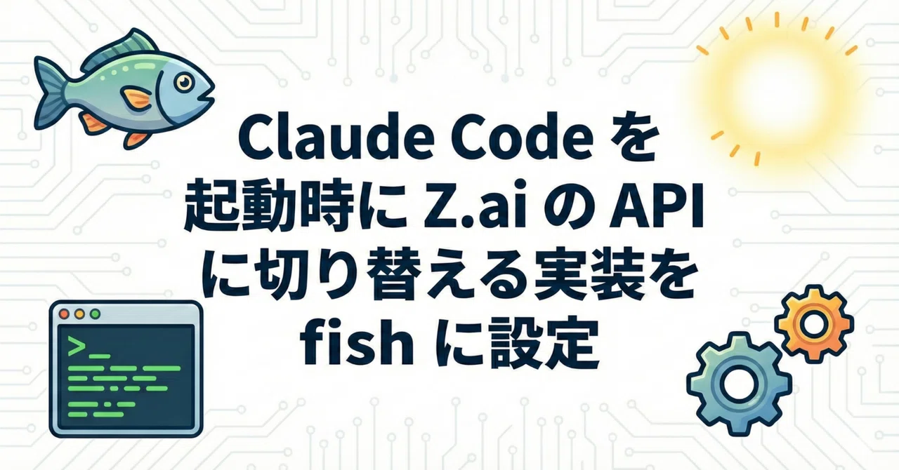Claude Code を起動時に Z.ai の API に切り替える実装を fish に設定｜Ryo@VibeCoder