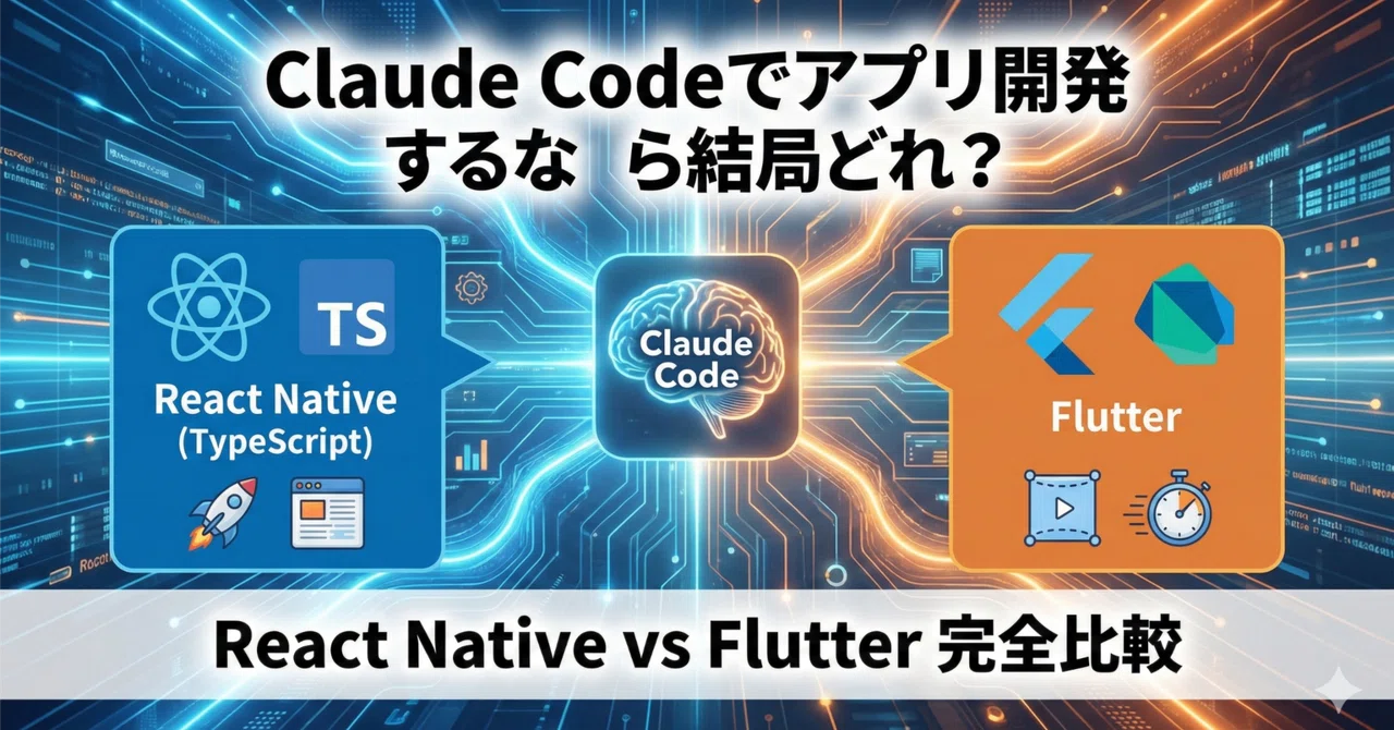 Claude Codeでアプリ開発するなら結局どれ？React Native vs Flutter完全比較｜陽奈@AI開発