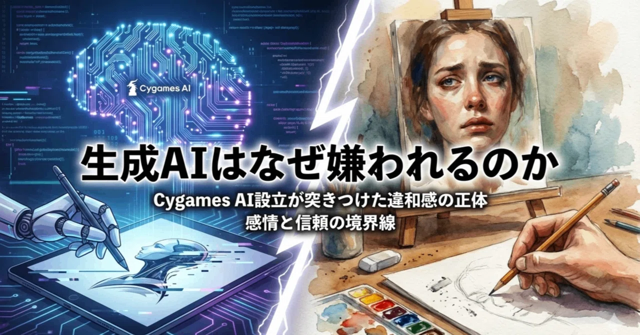 AIはなぜ嫌われるのか。Cygames AI設立が突きつけた違和感の正体｜れい店長 大型書店店長×AI活用