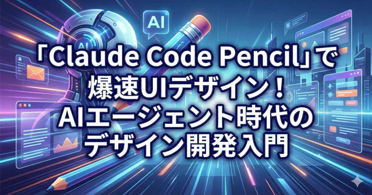 「Claude Code × Pencil」で爆速UIデザイン！AIエージェント時代のデザイン開発入門｜Agexworks