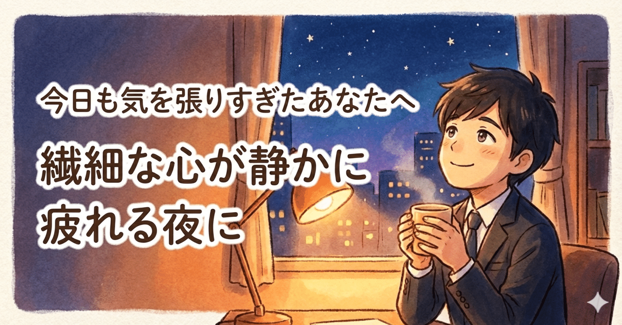 今日も気を張りすぎたあなたへ😊繊細な心が静かに疲れる夜に｜まろん｜HSP気質の管理職