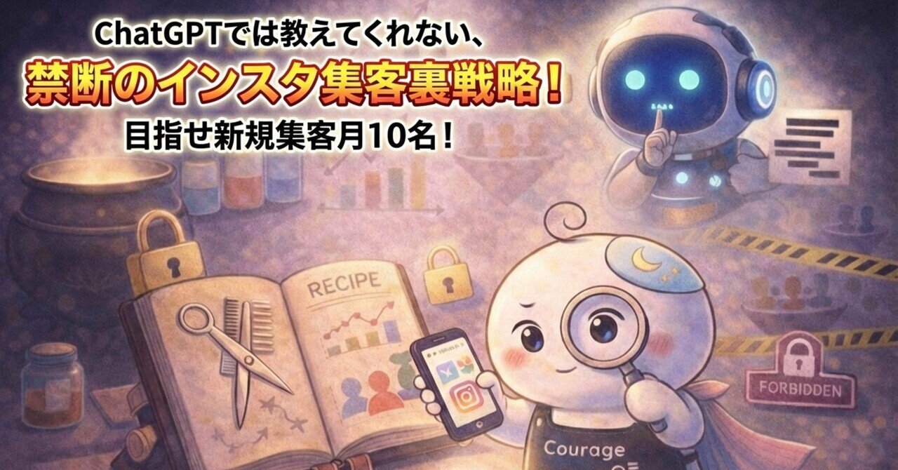 ChatGPTでは教えてくれない、禁断のインスタ集客裏戦略！目指せ新規集客月10名！｜courage 畑中潤/縮毛矯正・髪質改善セミナー講師
