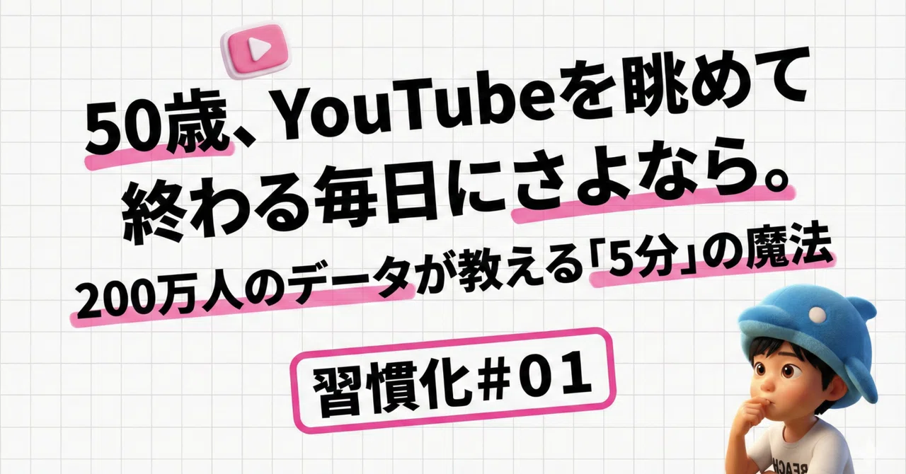50歳、YouTubeを眺めて終わる毎日にさよなら。200万人のデータが教える「5分」の魔法｜ひもろ。