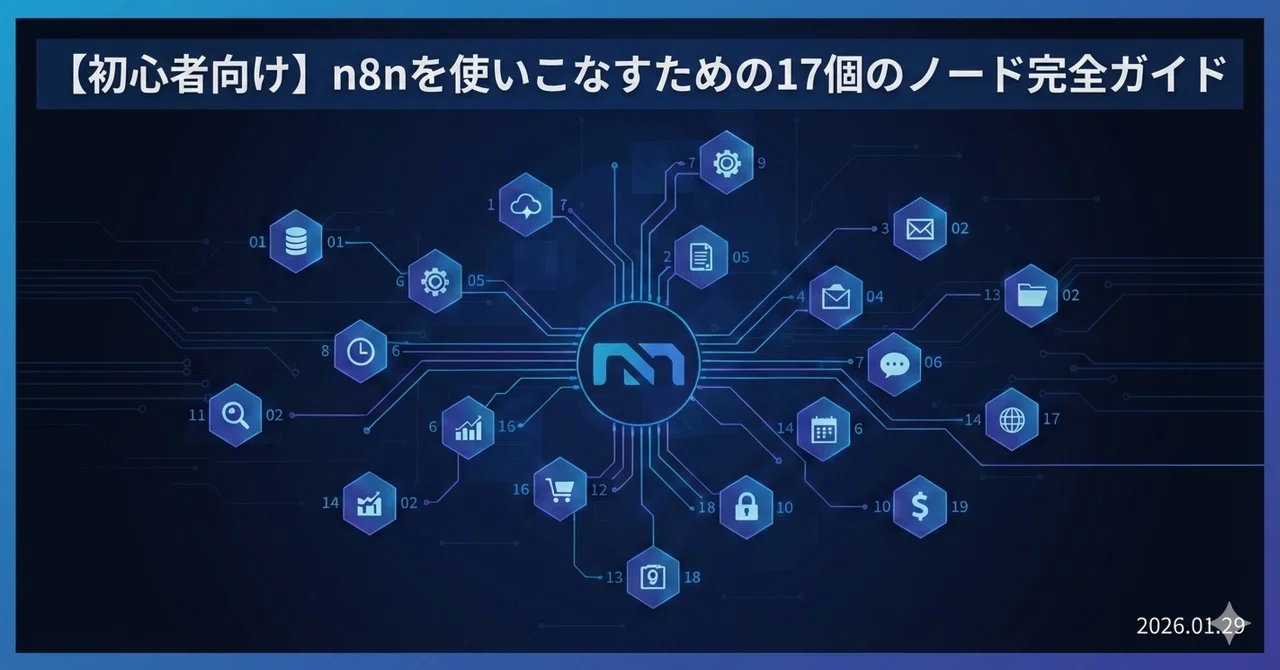 【初心者向け】n8nを使いこなすための17個のノード完全ガイド｜まさあき