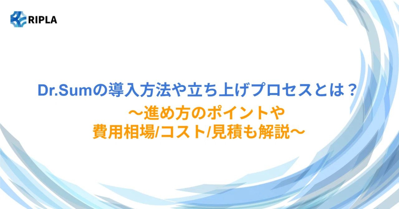Dr.Sumの導入方法/手法/工程/手順や進め方/やり方/流れ｜株式会社ripla