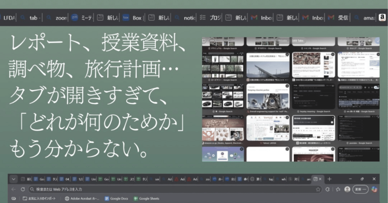 デジタル机を整理し、思考・作業を快適に。ブラウザのtab整理の最適解を模索する。Second Brainの思想, Arc, OneTab ...