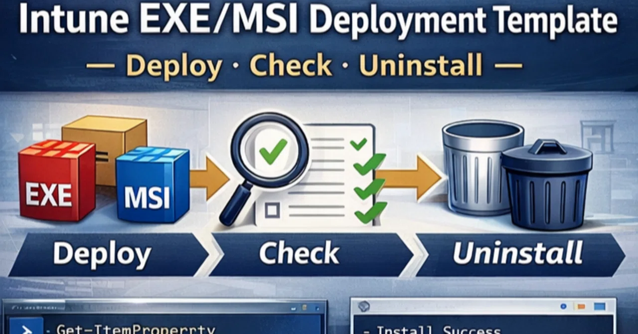 Microsoft IntuneでEXE/MSIを確実に配布するテンプレ｜検出ルール・GUID・ログ完全解説｜BREAK
