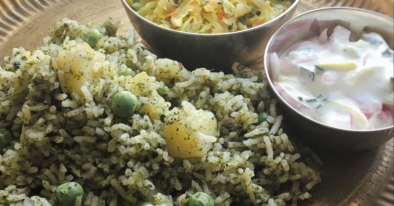 南インドの簡単さわやか混ぜご飯 Pudina rice ミントライス｜ammikkal