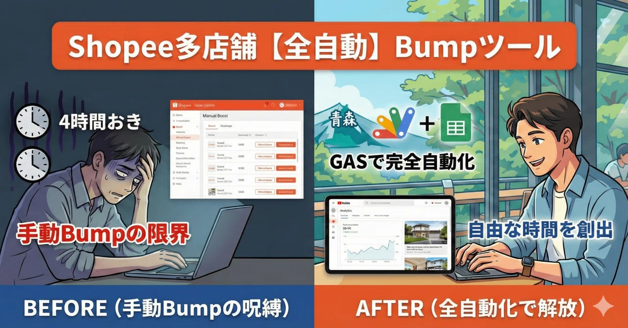 Shopeeの露出を最大化する「自動Bump now」スプレッドシート｜モル@海外輸出