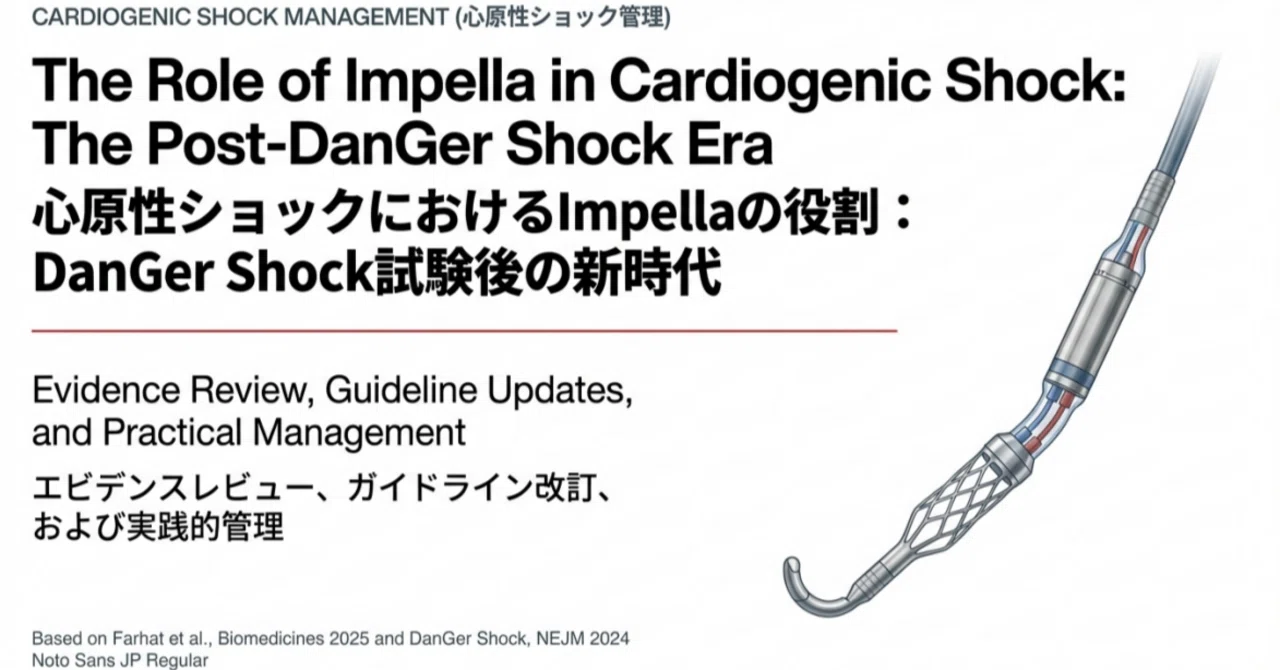 Impella管理の「常識」が変わる？DanGer Shock試験後の“攻め”の管理(Kassem Farhat, et al ...