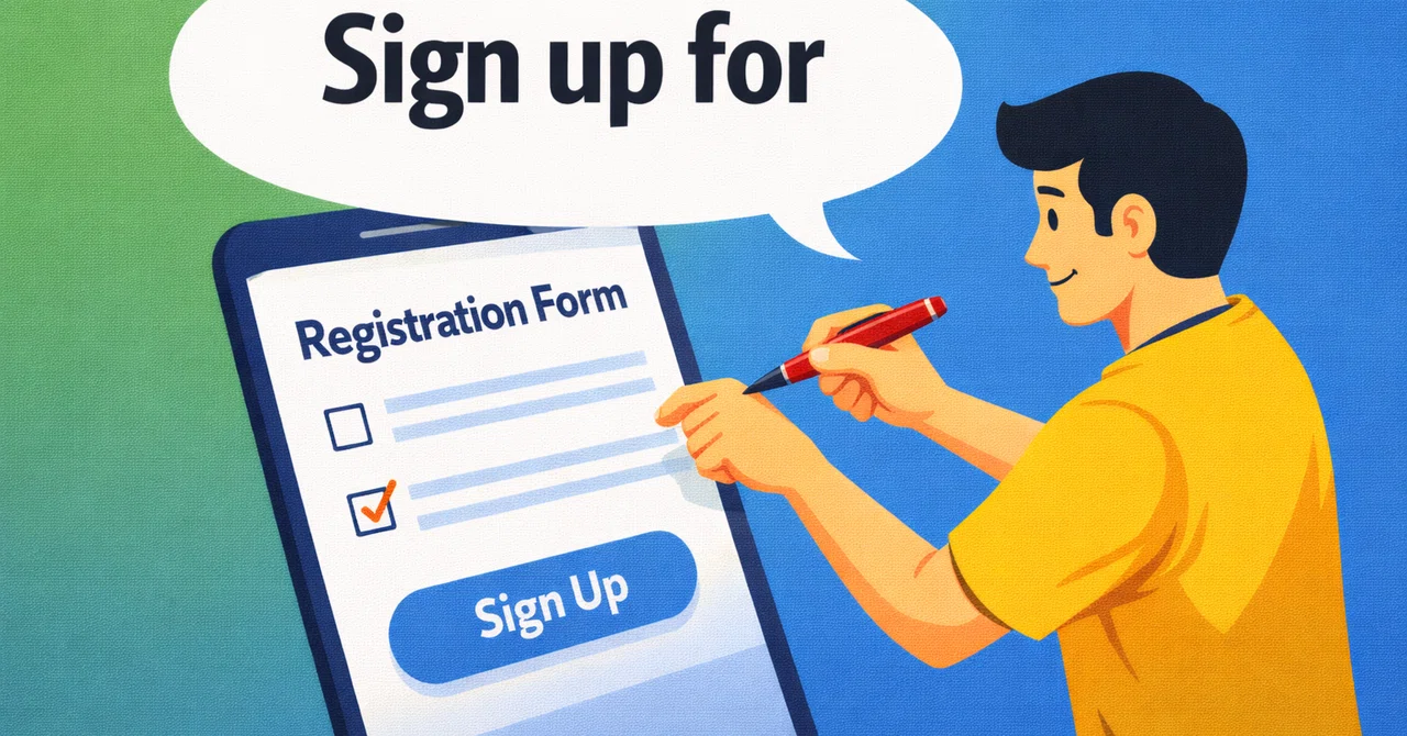 [2026/02/10] How to say "sign up for/register for" in English - Daily ...