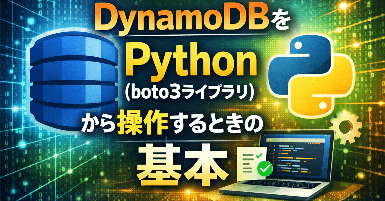 DynamoDBをPython（boto3ライブラリ） から操作するときの基本｜ゆーすけ