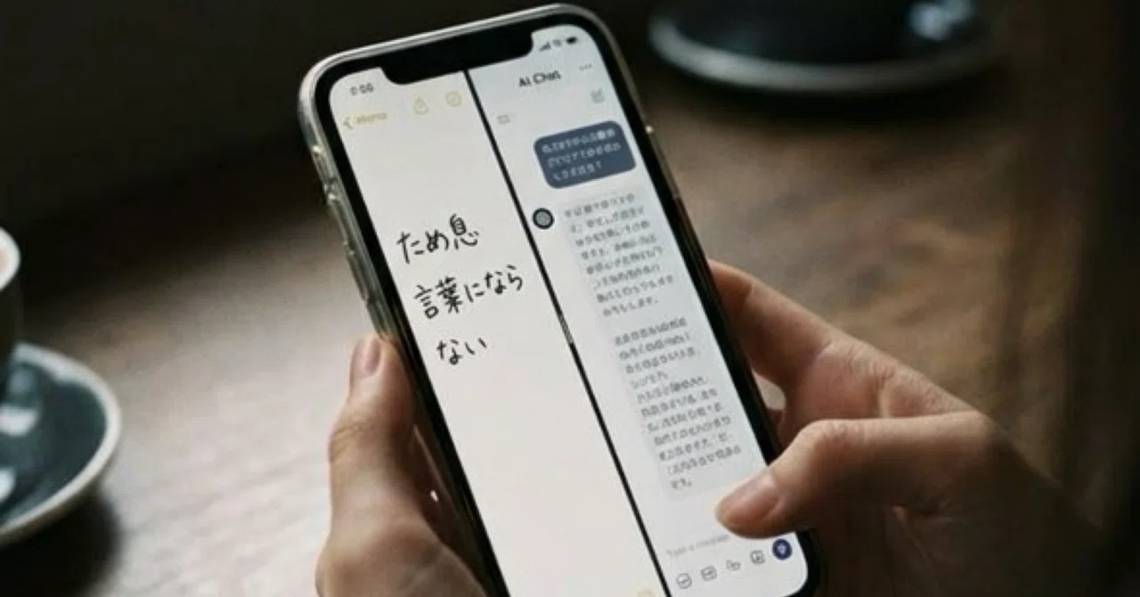 スマホの中で分裂する私。メモ帳の「ため息」と、AIの「正論」。｜aiko_fukuda_ai_fukugyo