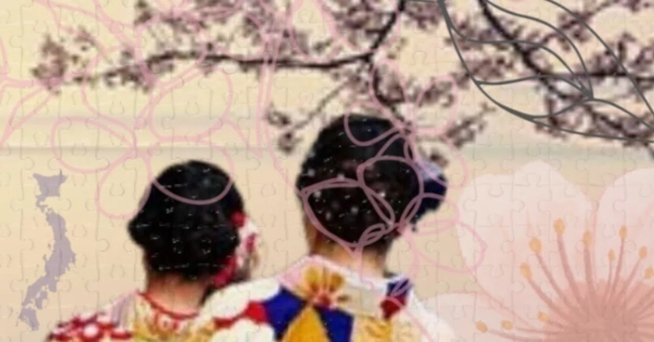 Sakura or Cherry Blossoms and Kimonos｜Jigsaw Puzzle Japan